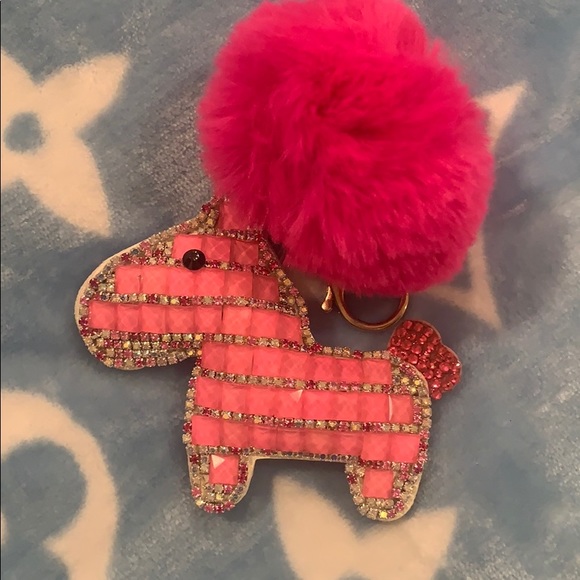 Accessories | Handmade Crystal Horse Hot Pink Bling Pom Pom Bag Charm ...